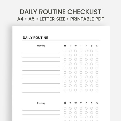 Editable Daily Routine Printable Daily Checklist Morning - Etsy Canada Editable Daily Routine Printable Daily Checklist Morning - Etsy Canada