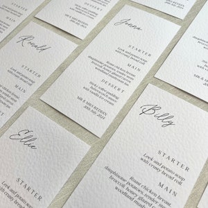 Wedding Menu Place Cards, Isabelle, Personalised Wedding Menu ...