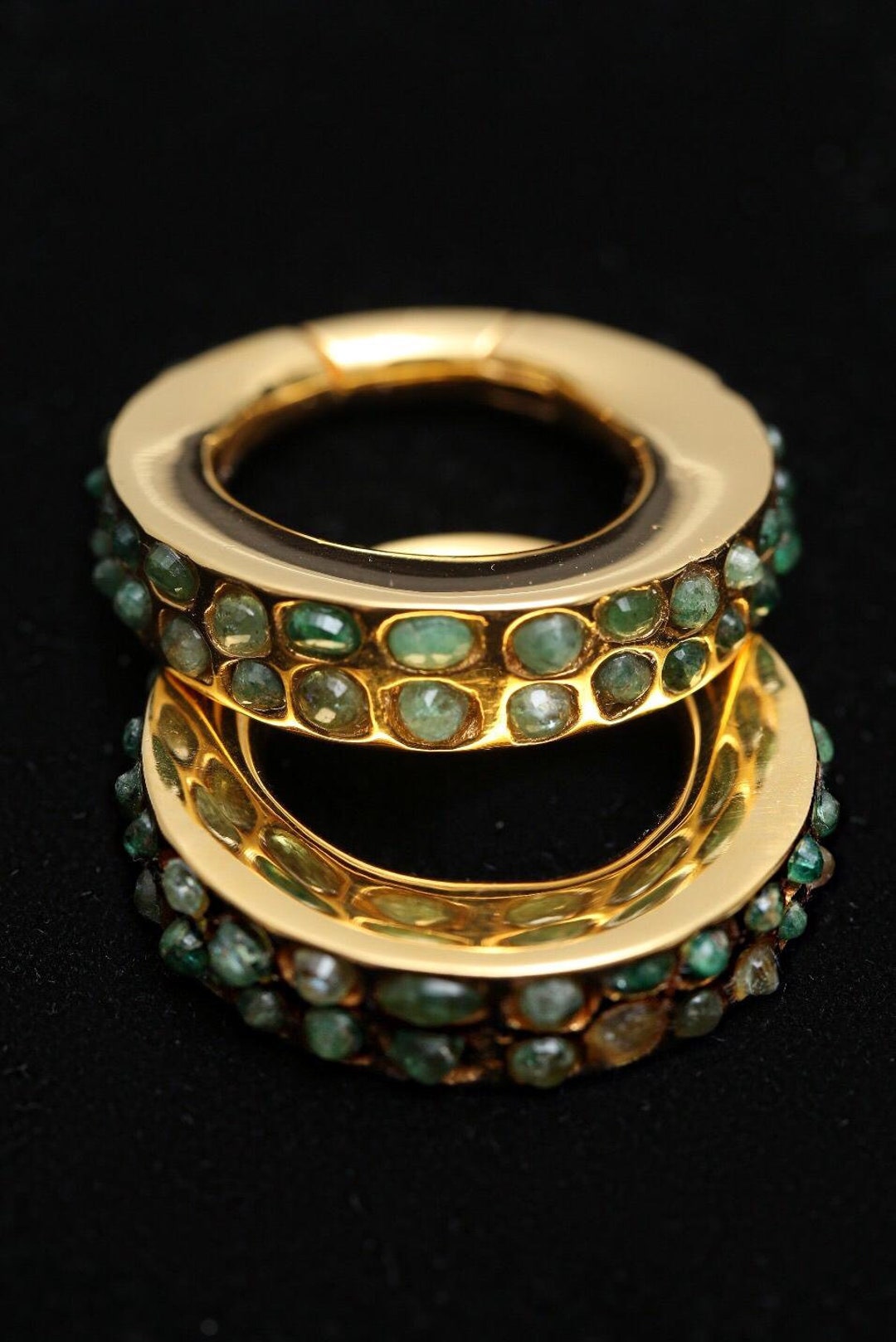 22k Plated Jade Hoop Weights - Etsy