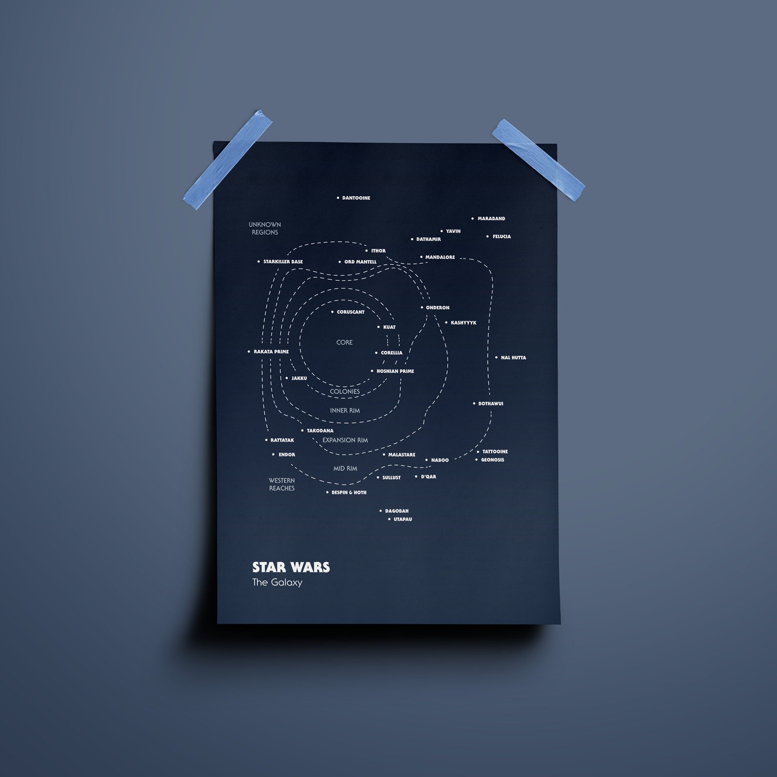 Star Wars Poster Star Wars Galaxy Poster Star Wars Map Art - Etsy