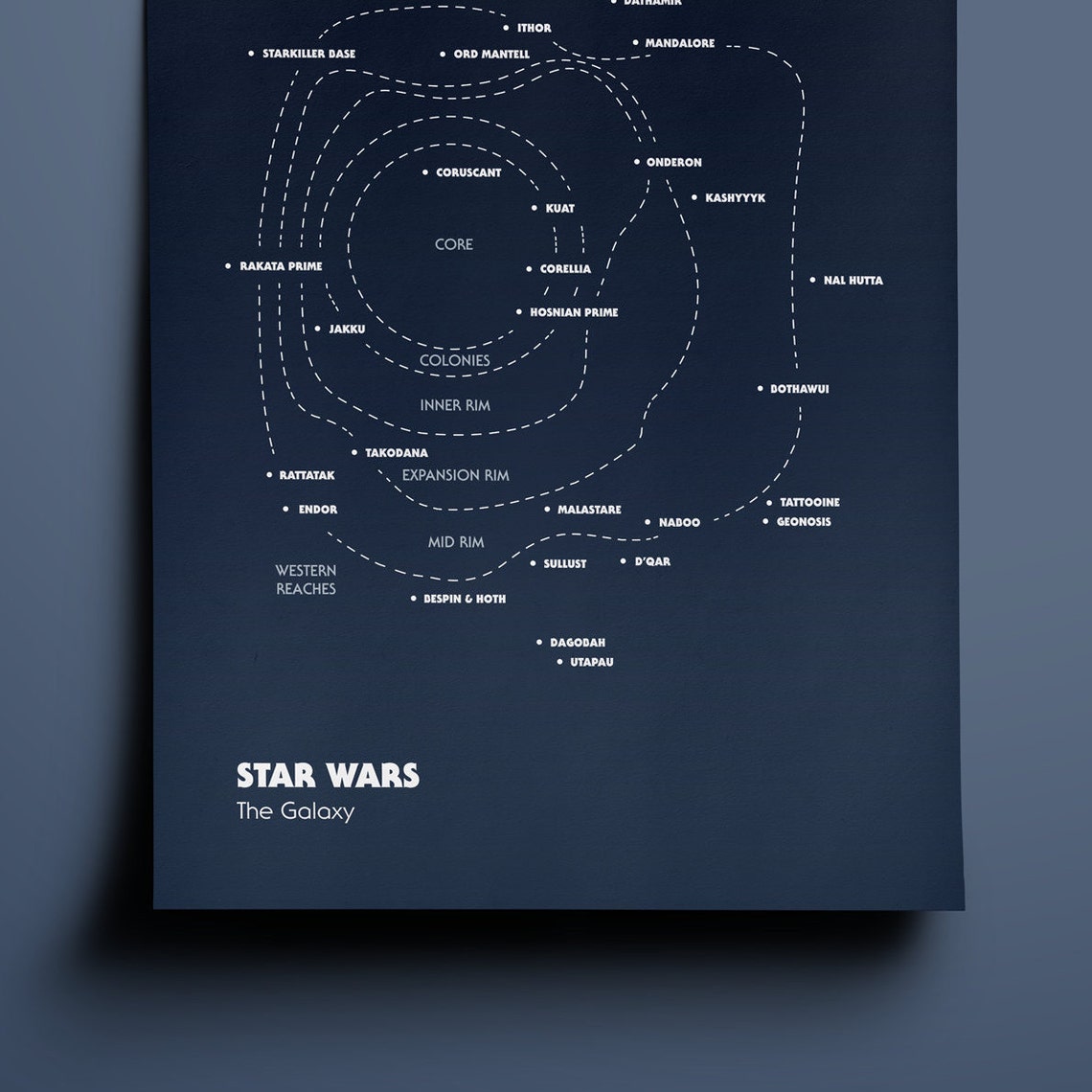 Star Wars Poster Star Wars Galaxy Poster Star Wars Map Art - Etsy