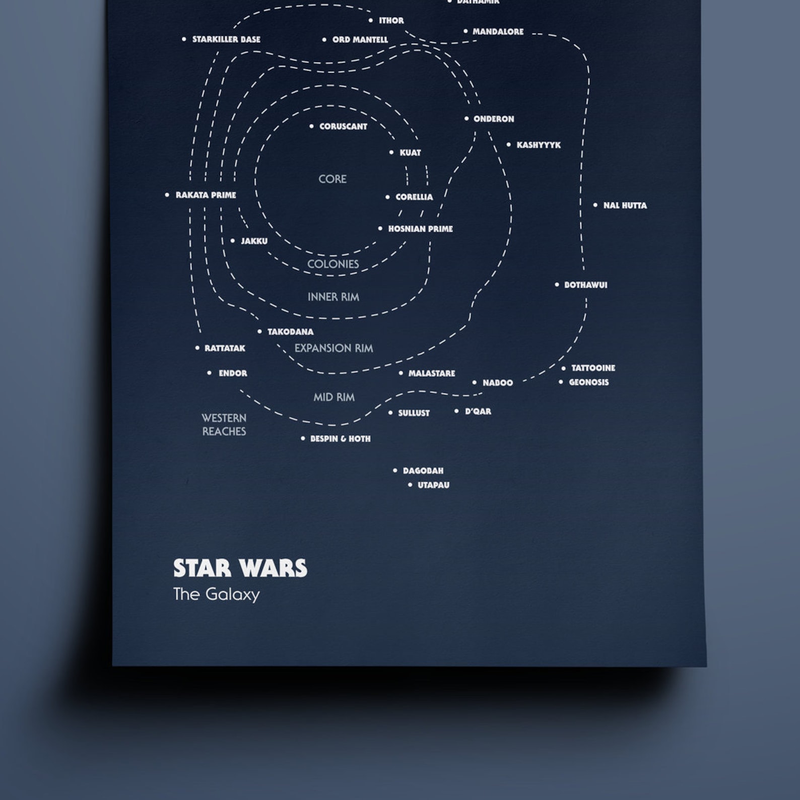 Star Wars Poster Star Wars Galaxy Poster Star Wars Map Art - Etsy