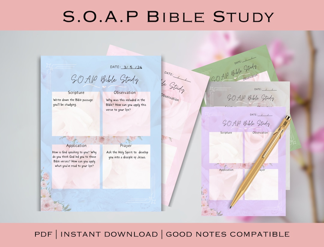 Printable SOAP Bible Study, Scripture Study Digital, Verse Study ...