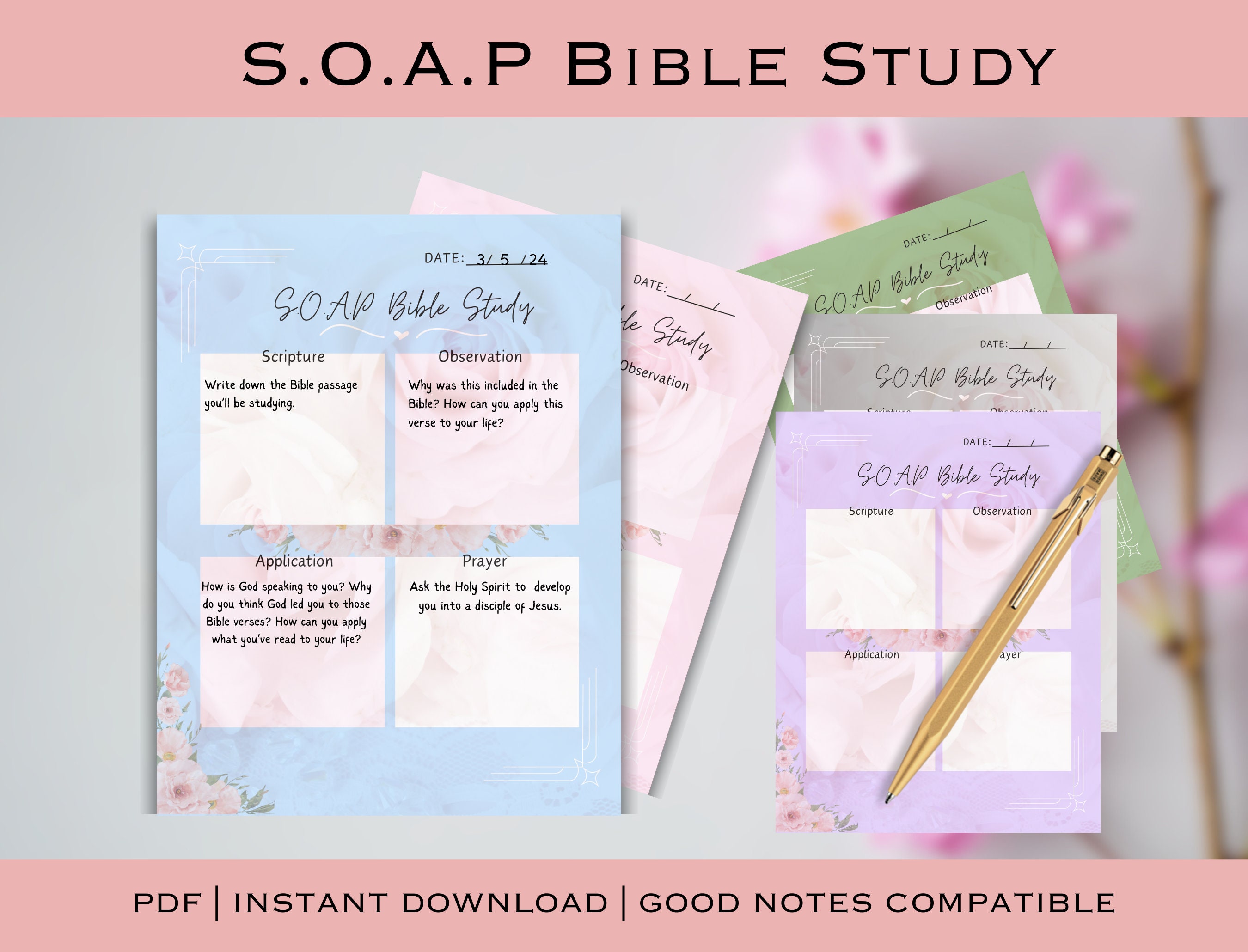 Printable SOAP Bible Study, Scripture Study Digital, Verse Study ...