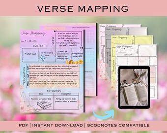 Bible Verse Mapping Printable Template, Verse Mapping Journal, Verse Mapping Sheet, Bible Study ...