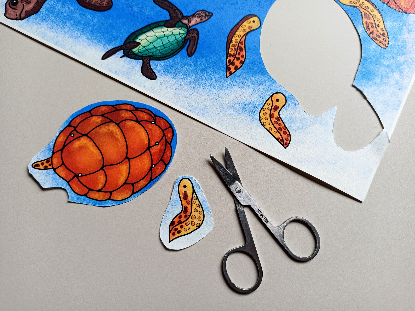 Articulated Doll Sea Turtle Digital Paper Dolls Sea Turtle - Etsy