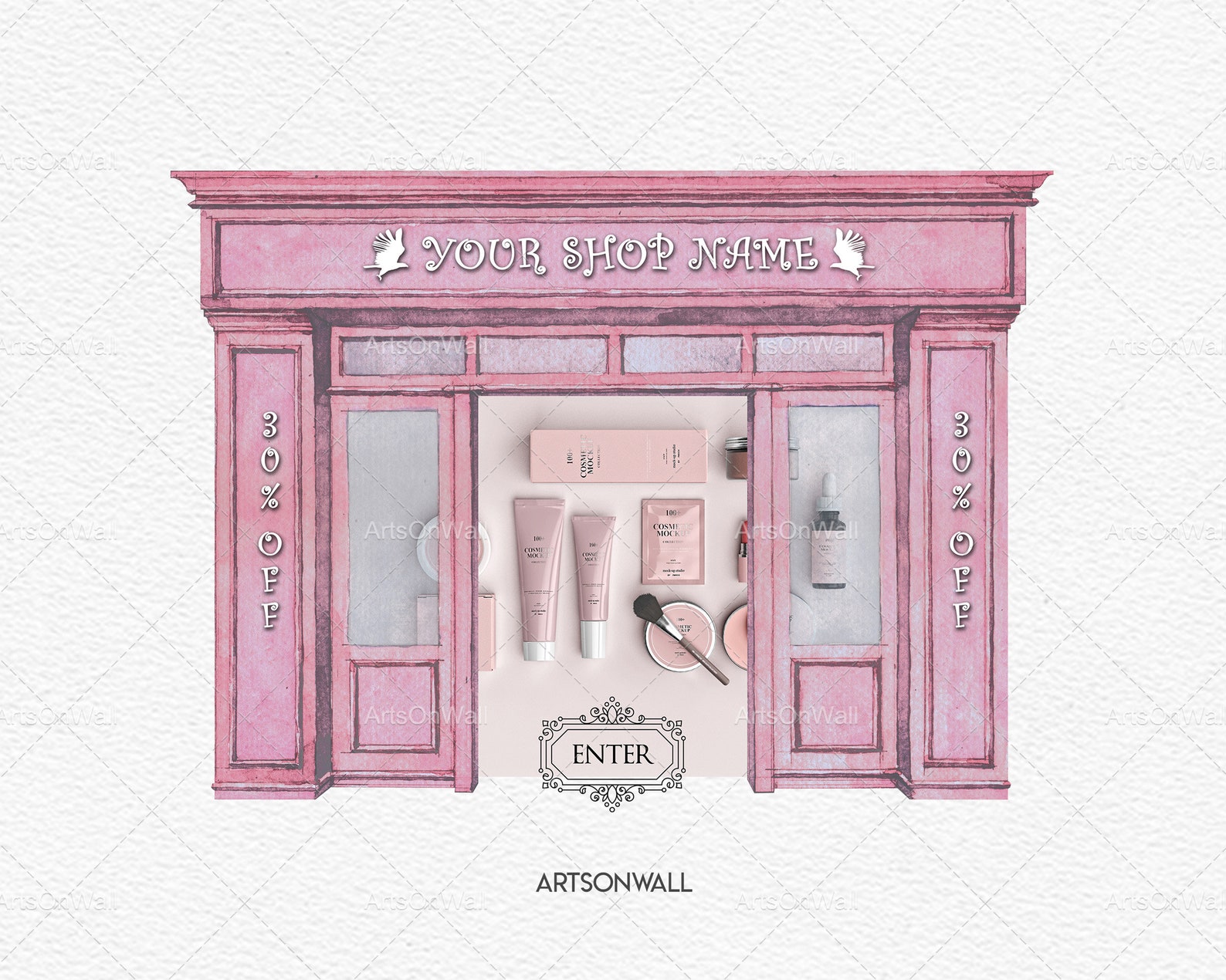 Shop Front Overlay Clipart Watercolor Overlay PNG Storefront - Etsy