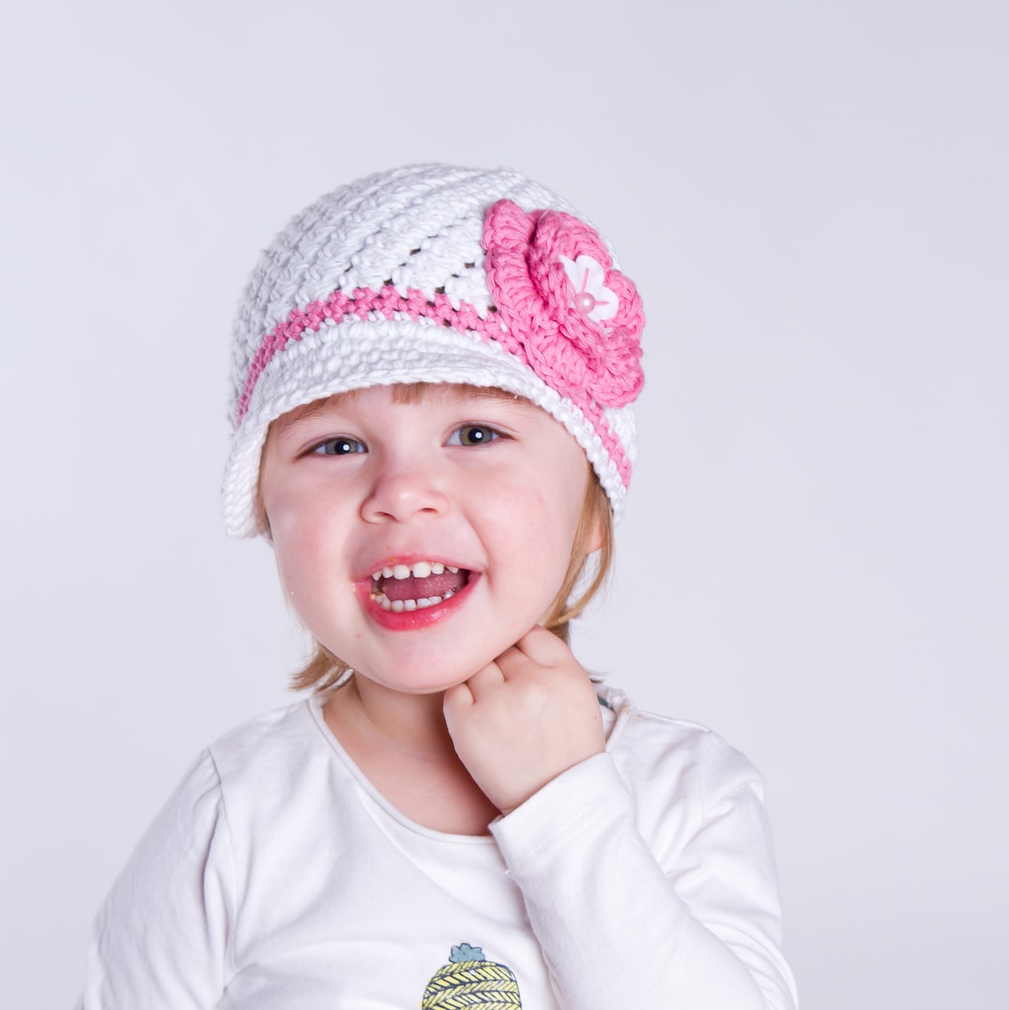Caroline Hat With Visor Crochet Pattern for Baby, Toddler, Child, Teen ...