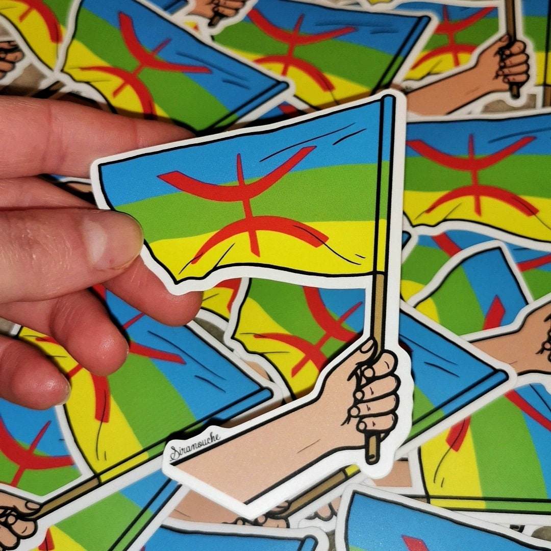 Amazigh Kabyle Berber Flag Sticker Superior Quality, Durable, Handmade ...