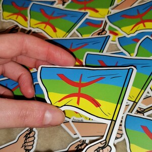Amazigh Kabyle Berber Flag Sticker Superior Quality, Durable, Handmade ...