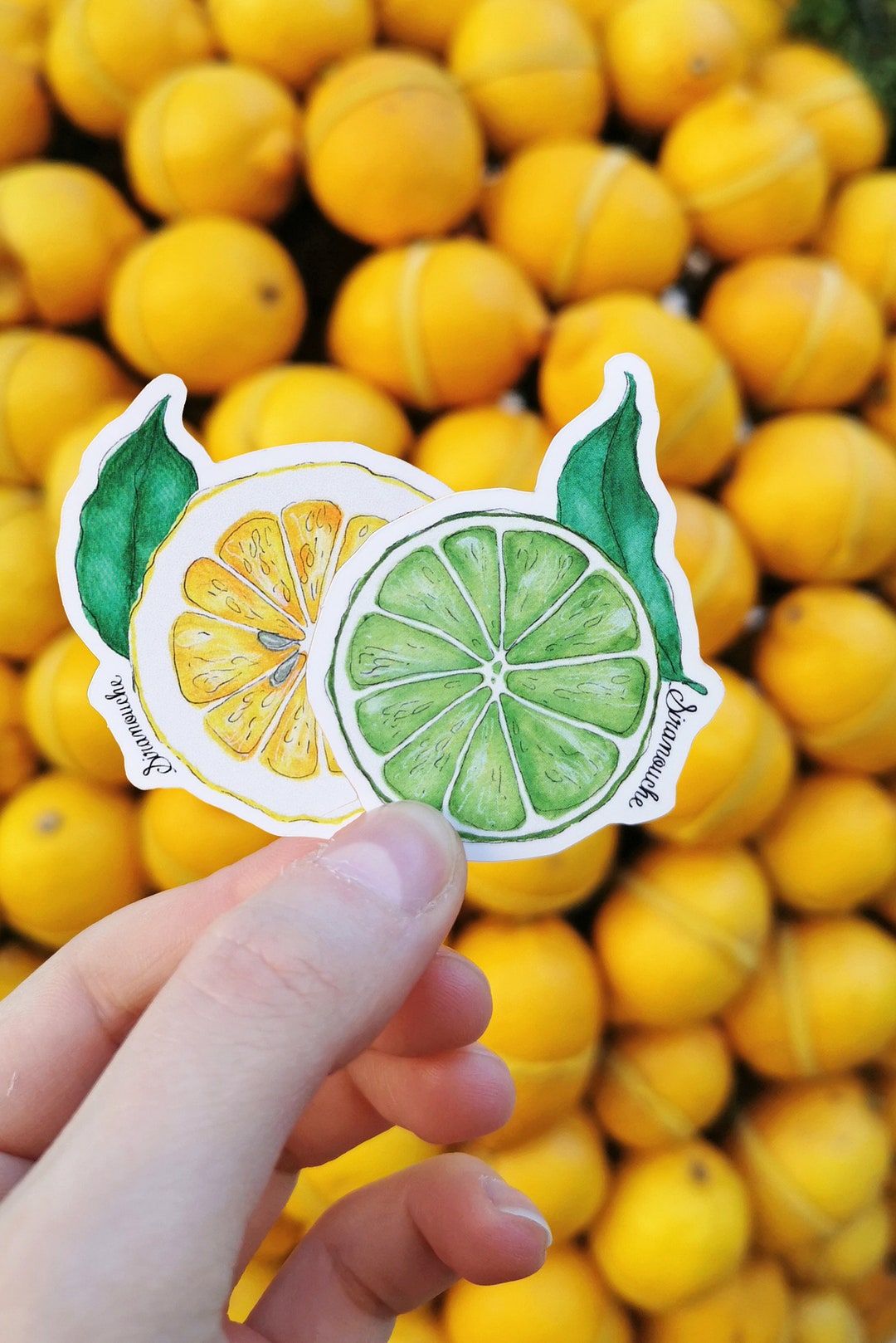 Vinyl Sticker Lime Yellow Lemon Superior Quality Gourd Computer ...