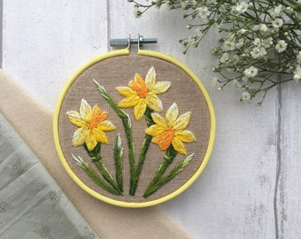 Daffodil embroidery | Etsy