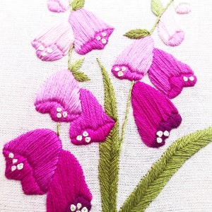 Foxglove Embroidery Pattern Wildflower Hand Embroidery - Etsy