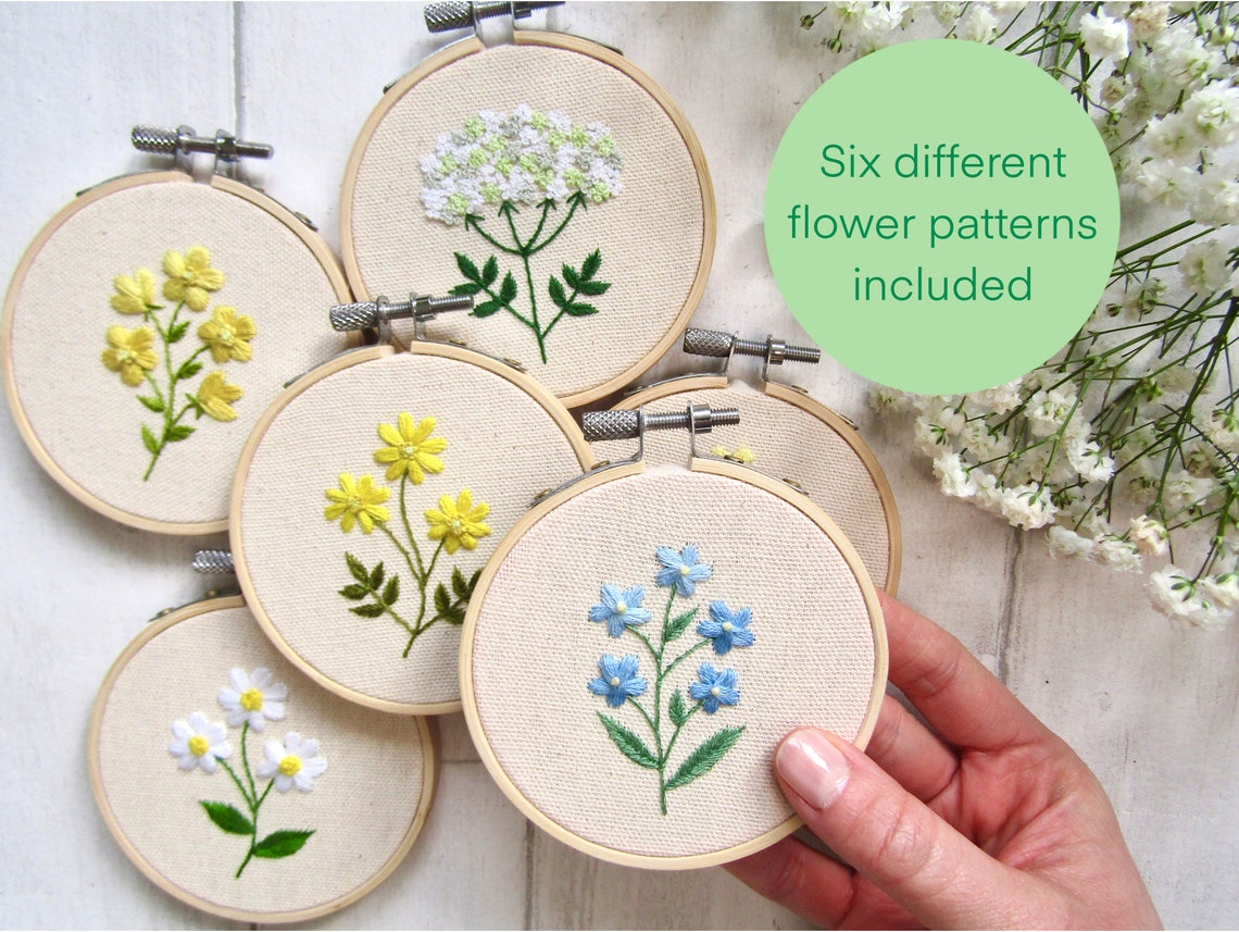Wildflower Embroidery Pattern Flower Embroidery Hand Pattern - Etsy