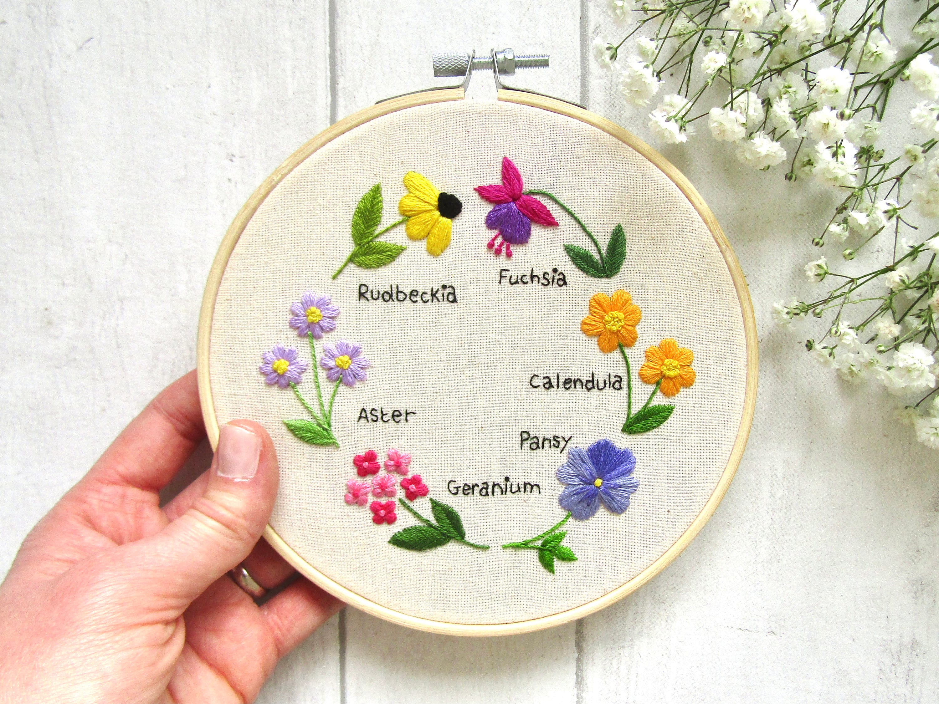 Flower Hand Embroidery Pattern Floral Embroidery Design - Etsy