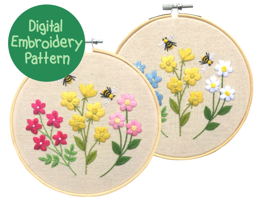 Flower Embroidery Pattern, PDF Embroidery Pattern, Beginners Hand ...