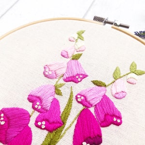 Foxglove Embroidery Pattern Wildflower Hand Embroidery - Etsy