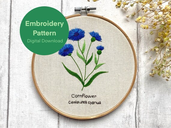 Wildflower Embroidery Pattern Floral Hand Embroidery - Etsy