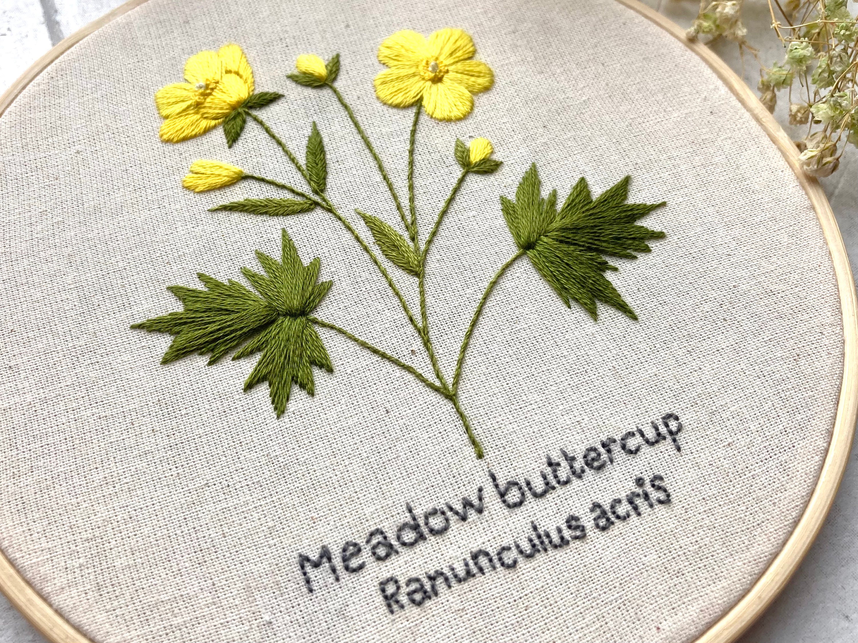 Buttercup Embroidery Pattern Flower Embroidery Pattern | Etsy