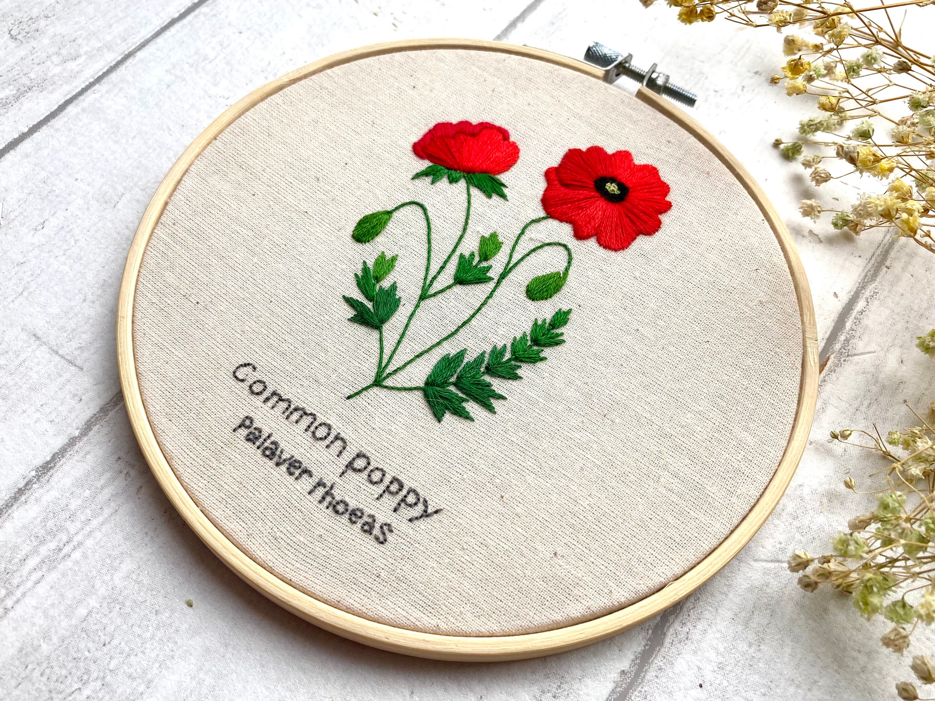 Poppy Hand Embroidery Pattern Wildflower Embroidery Pattern | Etsy
