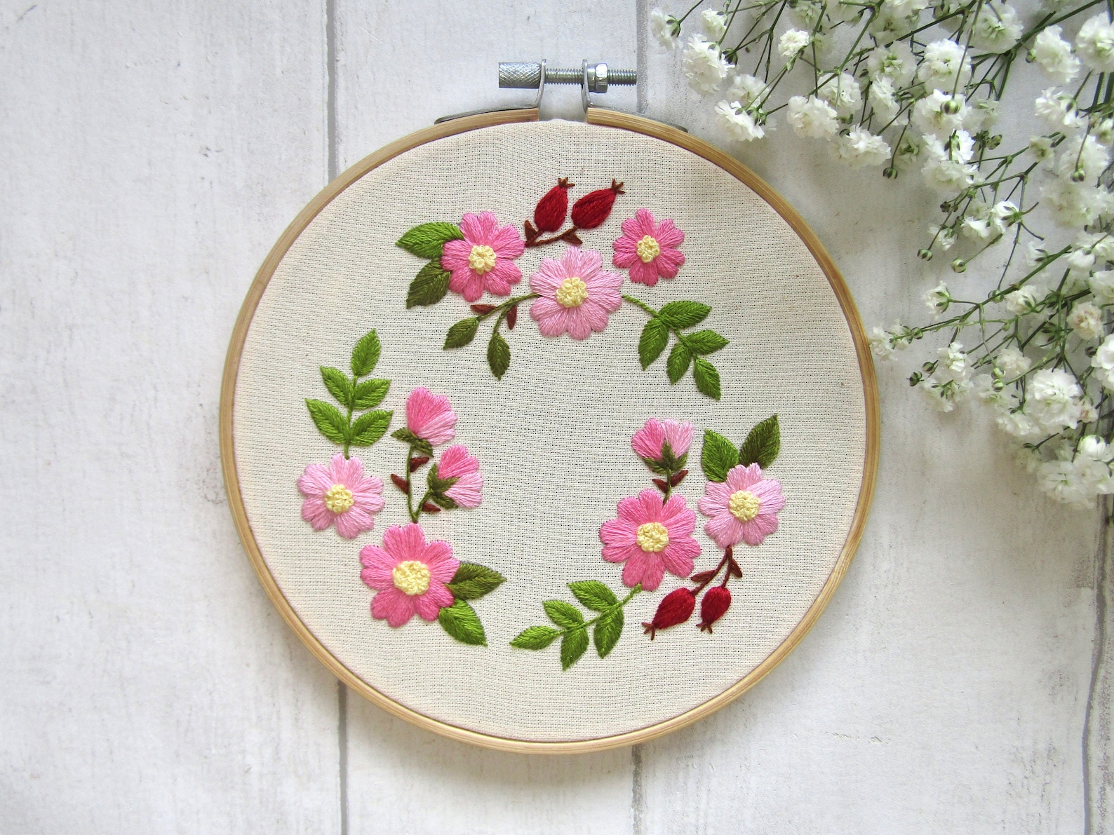 Floral Embroidery Pattern, Flower Hand Embroidery Design, Beginners ...