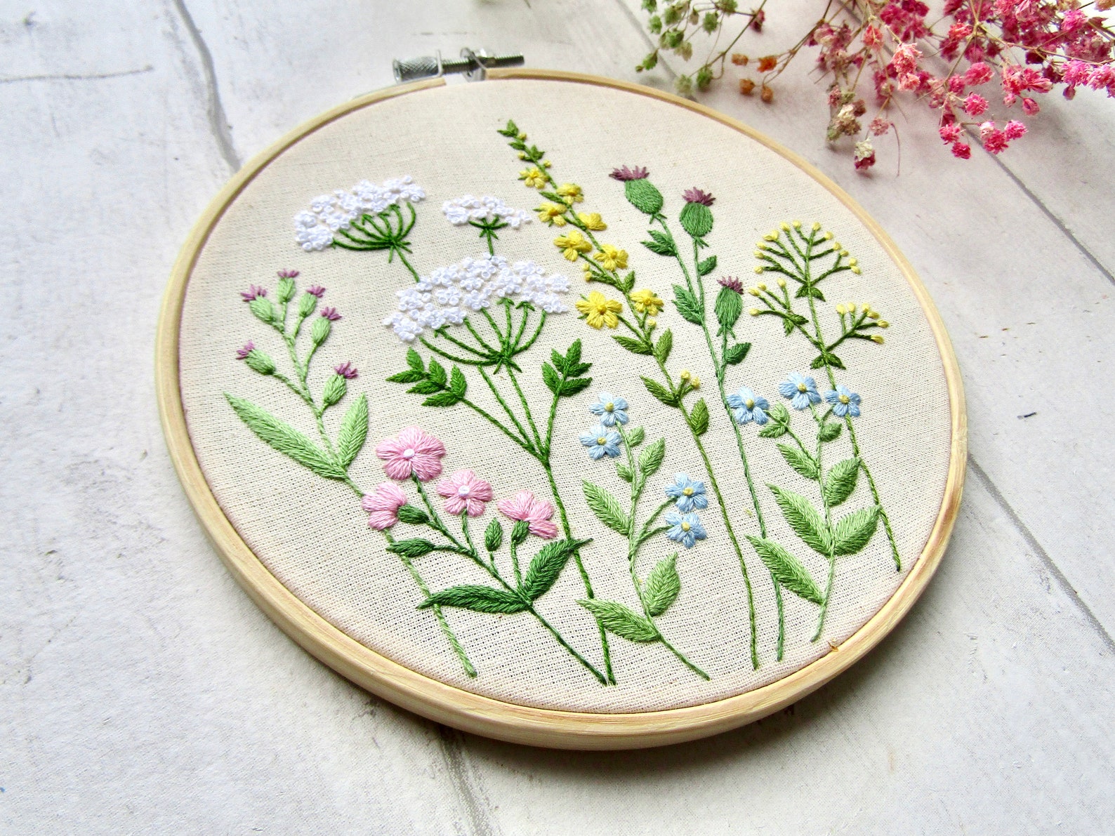 Wildflower Embroidery Pattern Flower Embroidery Pattern - Etsy
