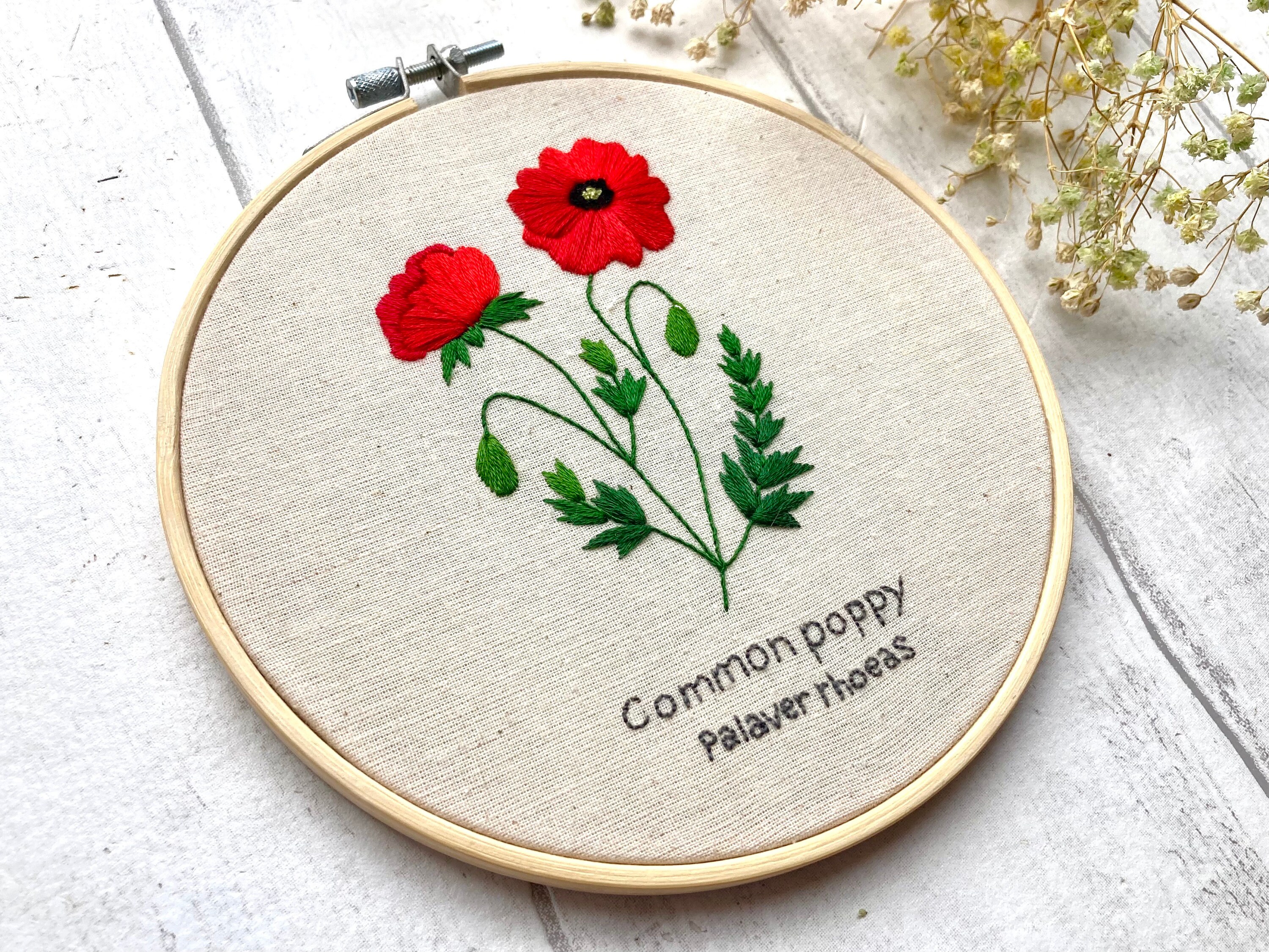 Poppy Hand Embroidery Pattern Wildflower Embroidery Pattern | Etsy