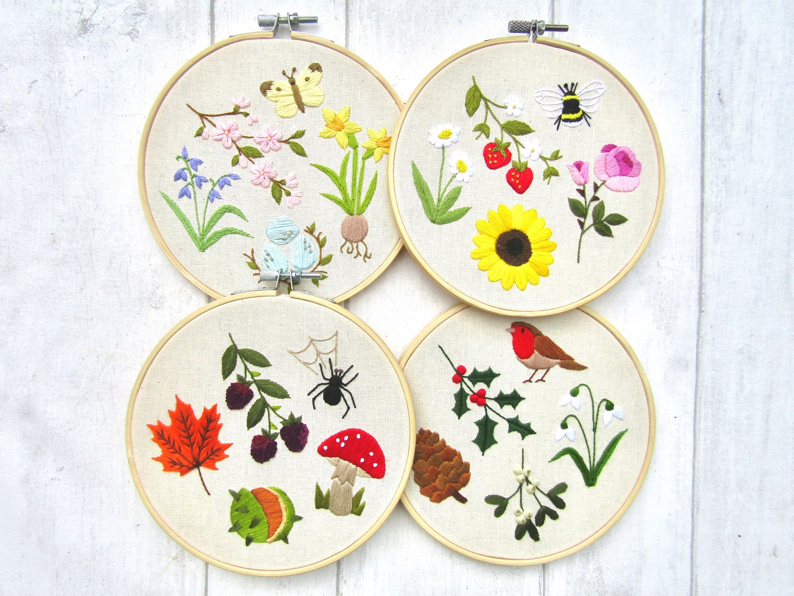 Seasons Embroidery Pattern 4 PDF Nature Embroidery Patterns - Etsy