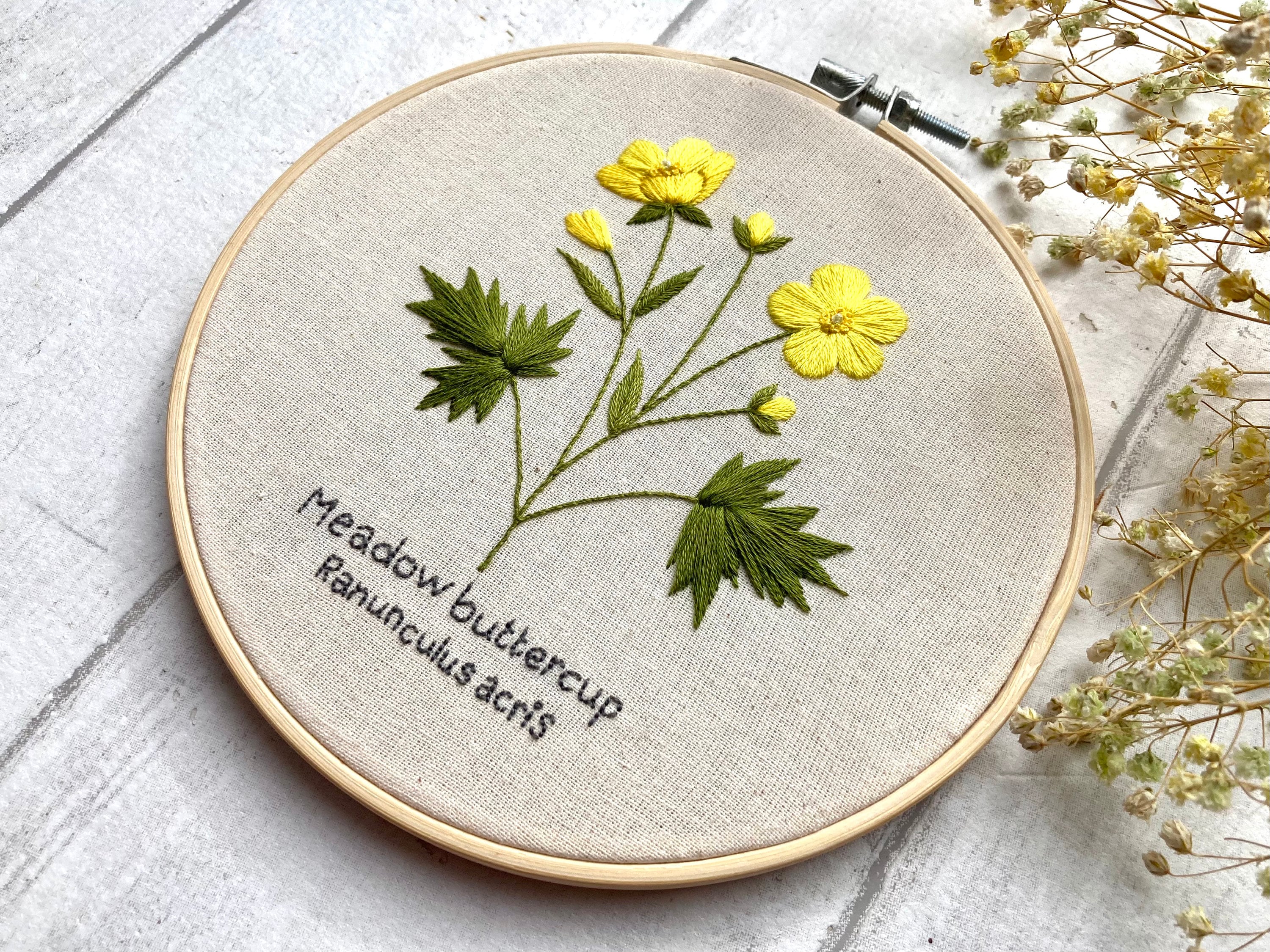 Buttercup Embroidery Pattern, Flower Embroidery Pattern, Beginner ...