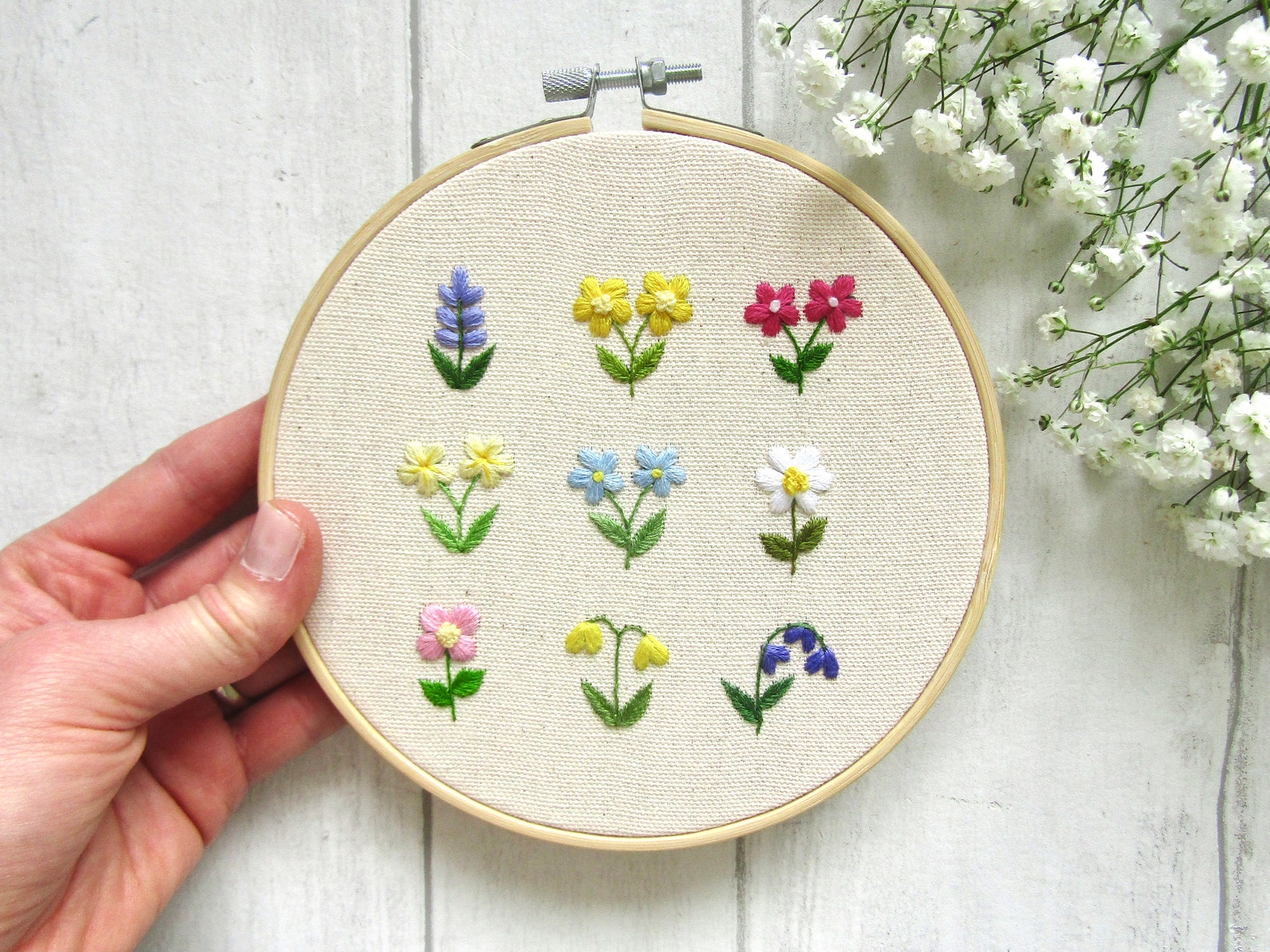 Floral Hand Embroidery Pattern, Wildflower Embroidery Design, Beginners ...