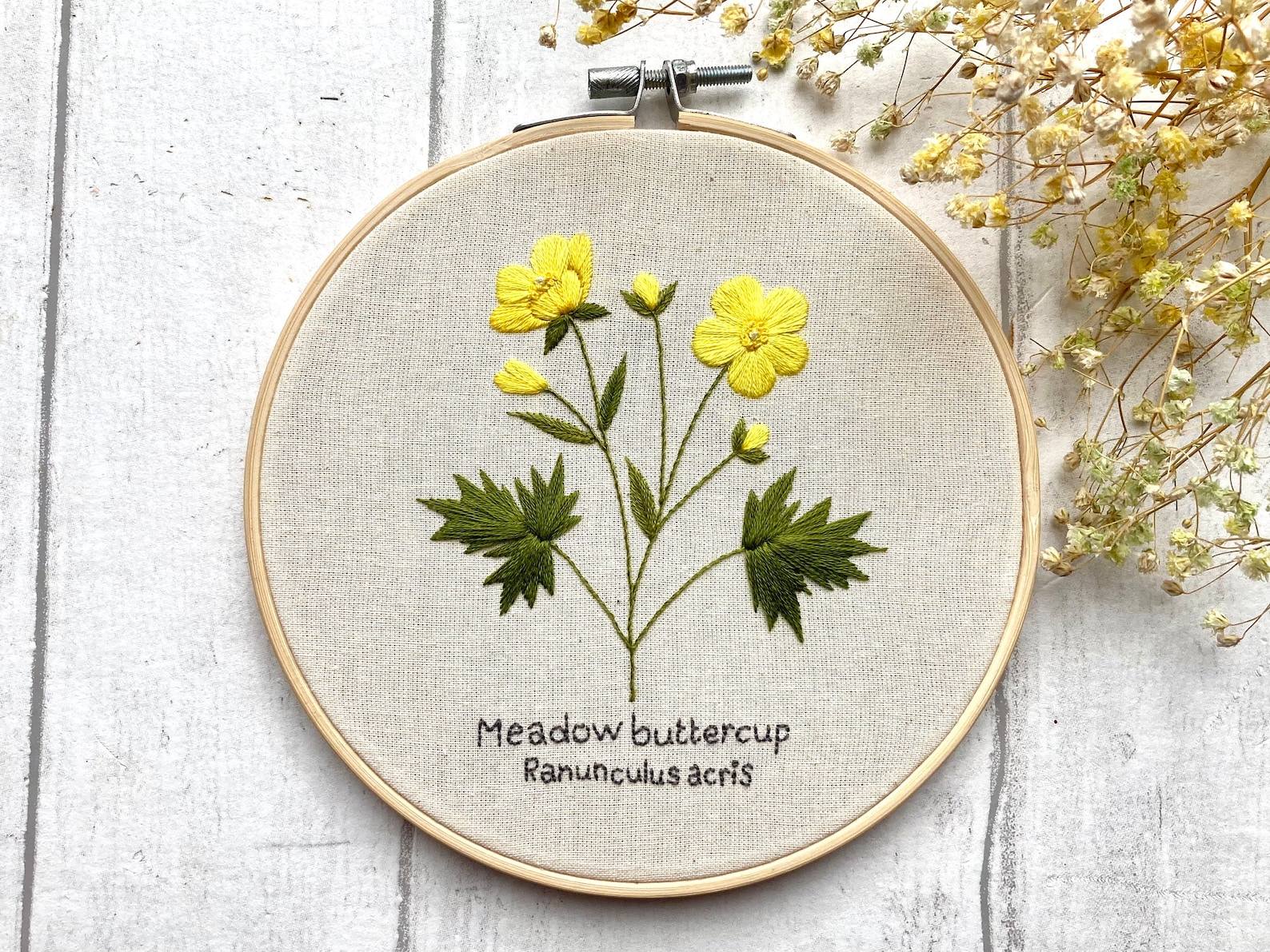 Buttercup Embroidery Pattern Flower Embroidery Pattern | Etsy