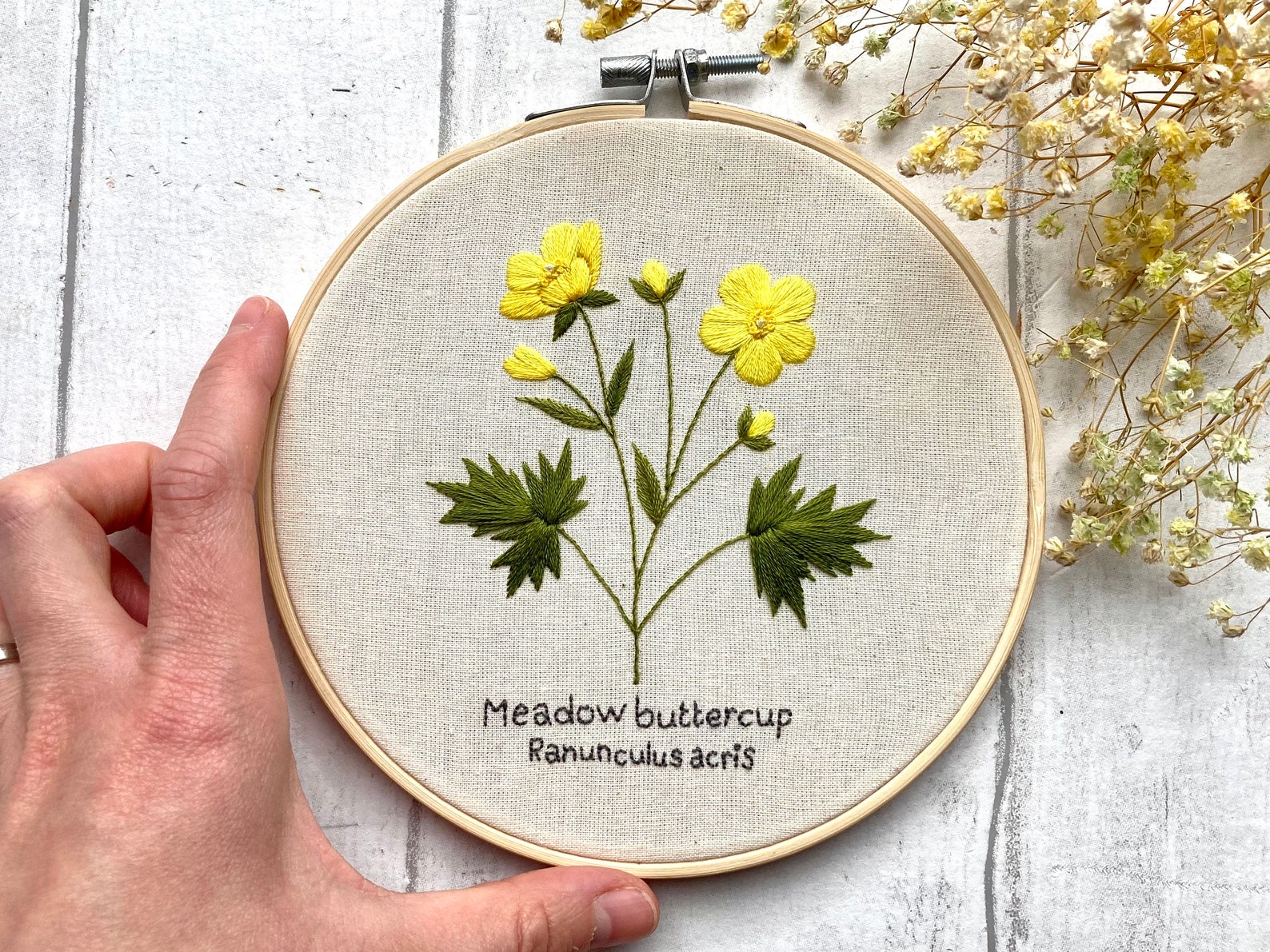 Buttercup Embroidery Pattern Flower Embroidery Pattern | Etsy