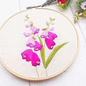 Foxglove Embroidery Pattern Wildflower Hand Embroidery - Etsy