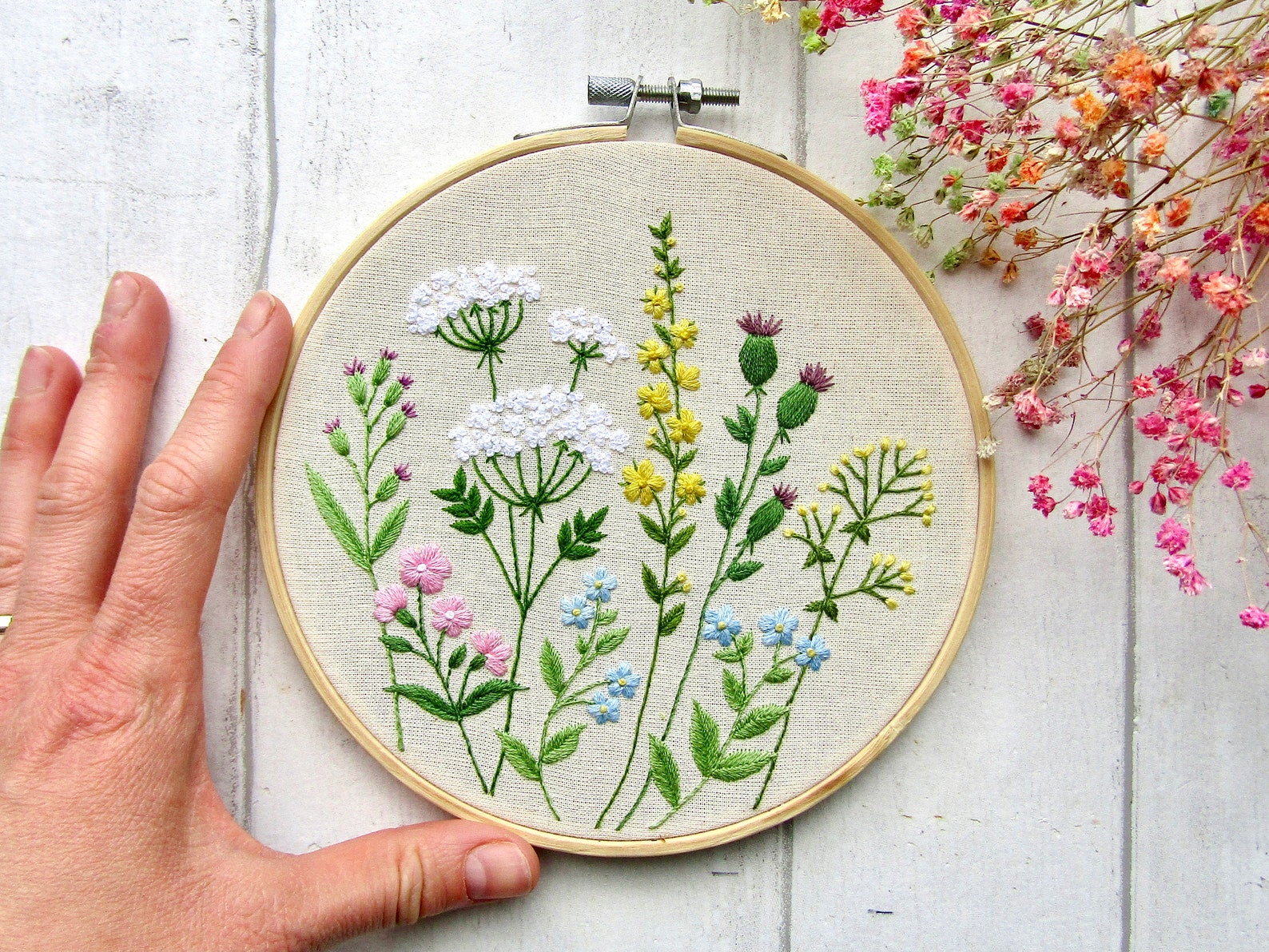 Wildflower Embroidery Pattern Flower Embroidery Pattern - Etsy