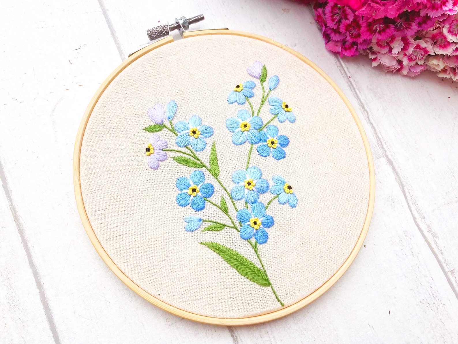 Forget Me Not Embroidery Pattern, Wildflower Hand Embroidery Pattern ...