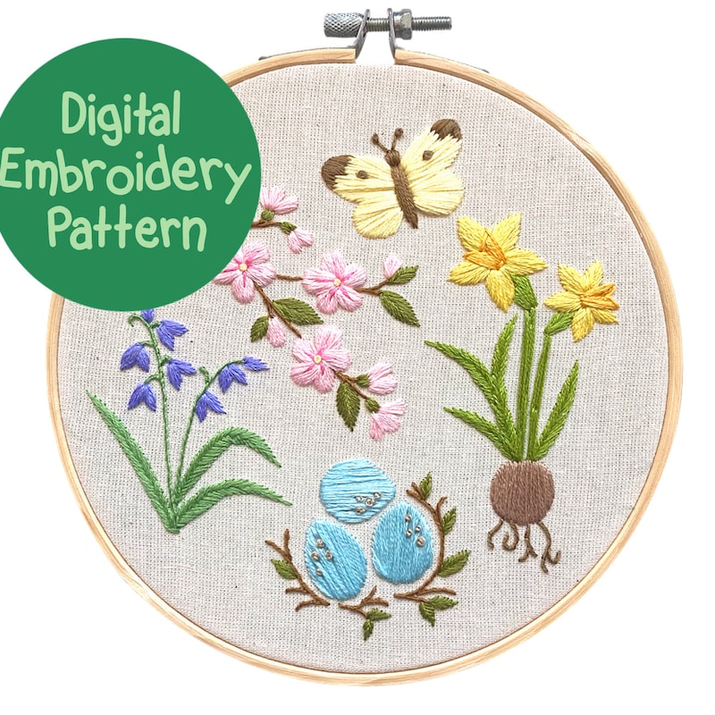 Spring Embroidery Patterns - Etsy