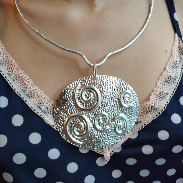 Embossed Necklace - Etsy