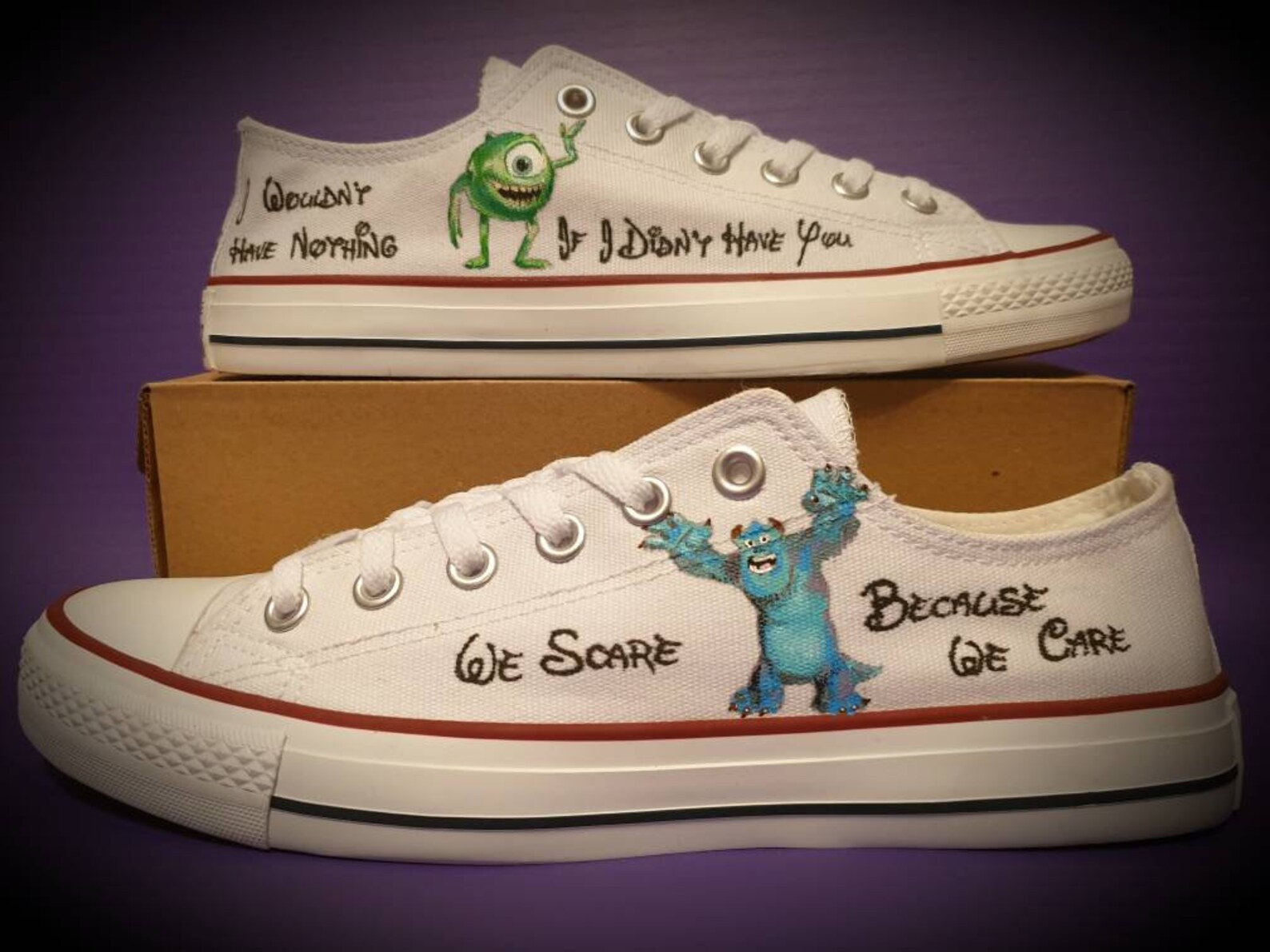 Custom Hand Painted Shoes Disney's Monsters Inc Art | Etsy
