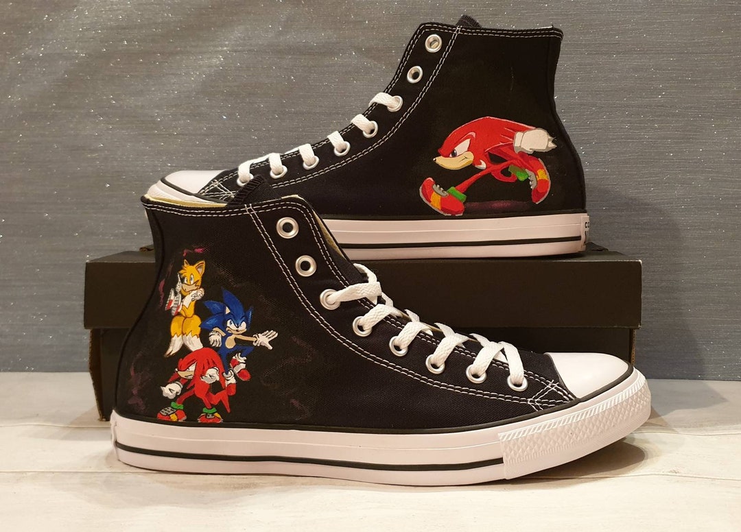 Custom Hand Painted Sonic High-top Shoes - Etsy