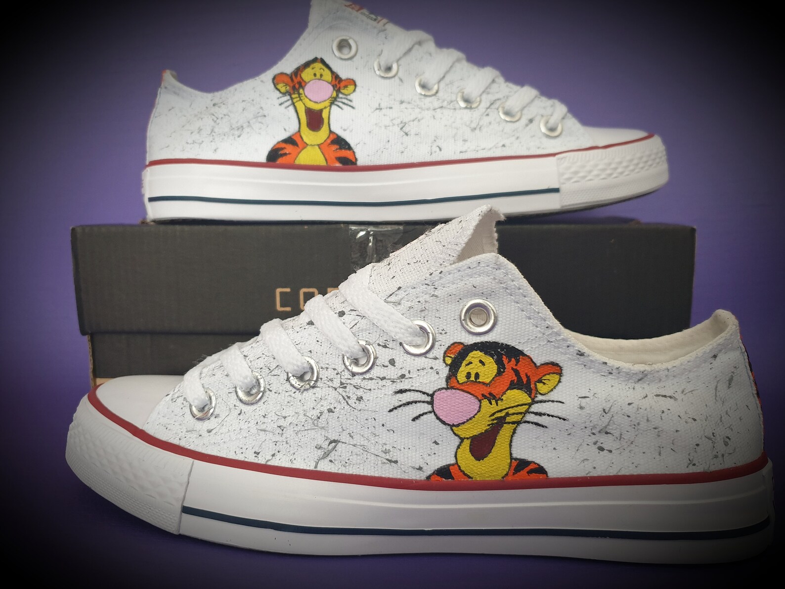 Custom Hand Painted Shoes Disney Tigger Head Character Art | Etsy