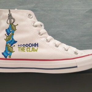 Custom Hand Painted Shoes With Toy Story Aliens Themed Converse High ...