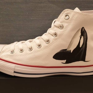 Converse Branded Custom Hand Painted Shoes Orca Whale Design High Top ...