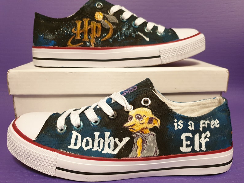 Custom Hand Painted Shoes Dobby Is A Free Elf Harry Potter HP | Etsy