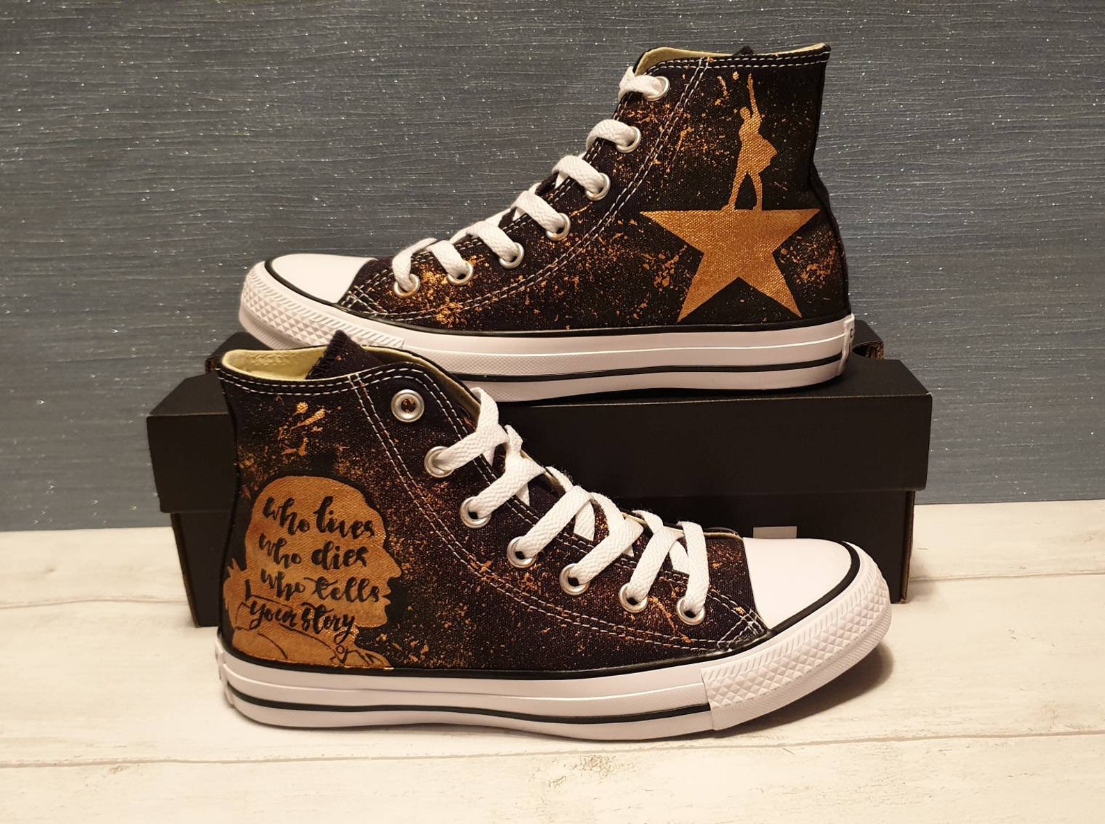 Converse Branded Custom Hand Painted Shoes Hamilton Design - Etsy