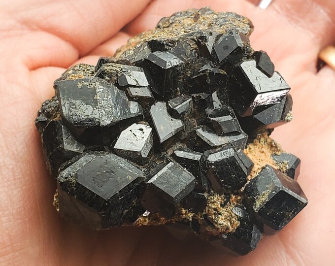 Raw Andradite Garnet Cluster, Black Mineral Specimen, Metaphysical ...