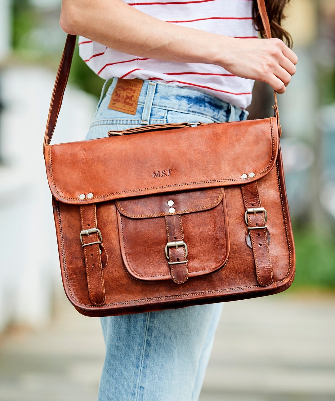 Graduation Personalised Classic Leather Satchel 15 Inch - Perfect for ...