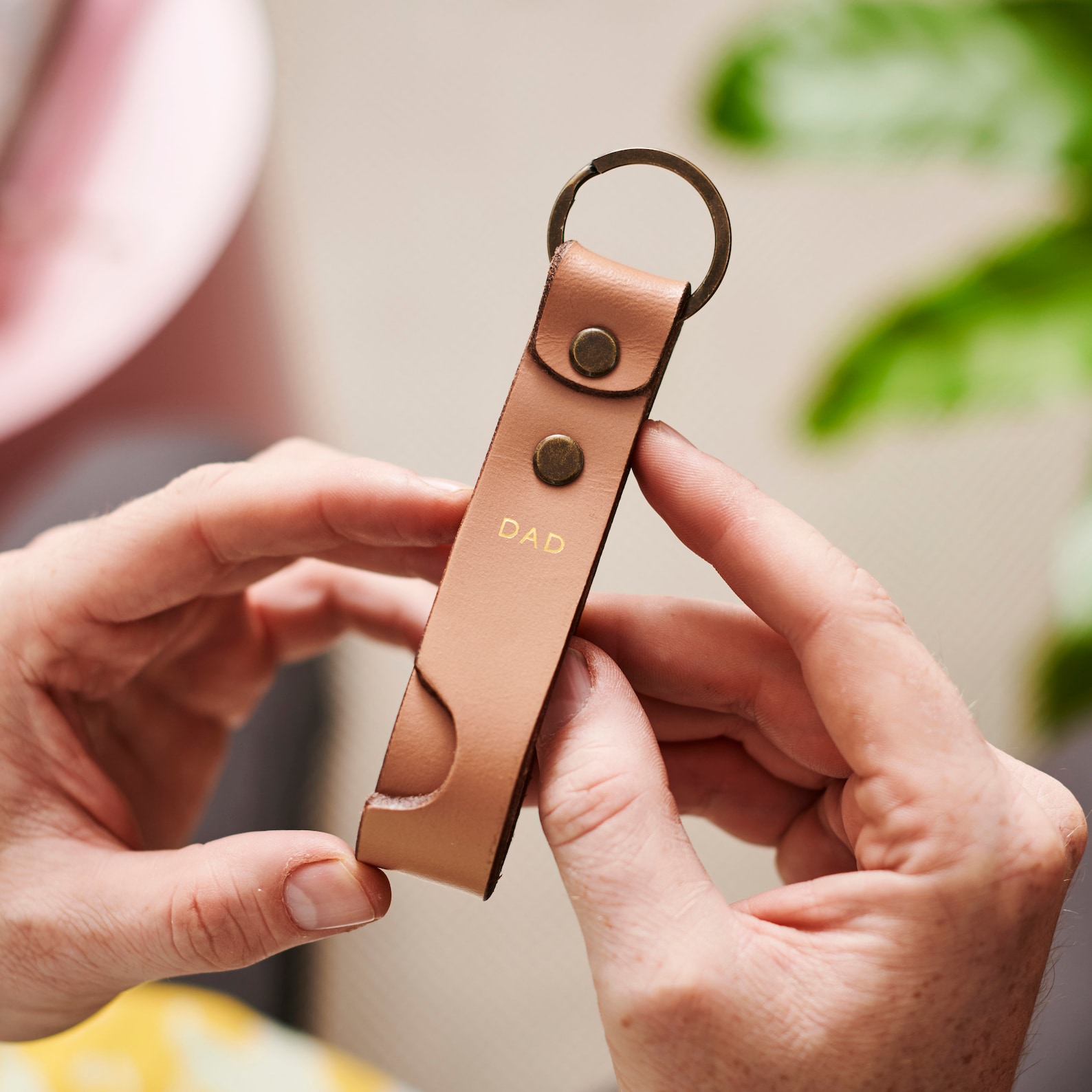 Personalised Leather Phone Stand Key Ring - Etsy