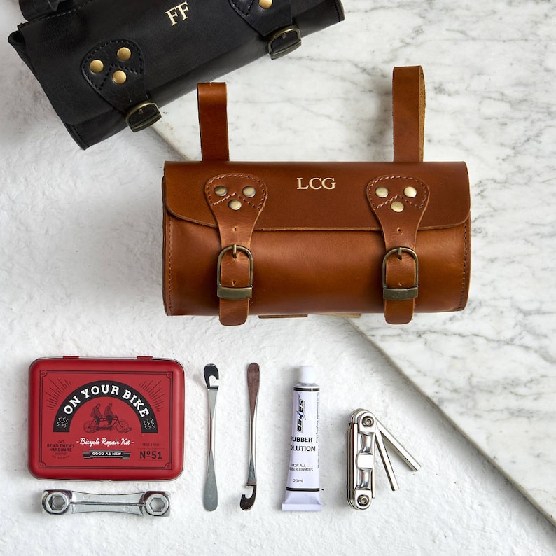 Personalised Leather Bike Saddle Bag - Etsy