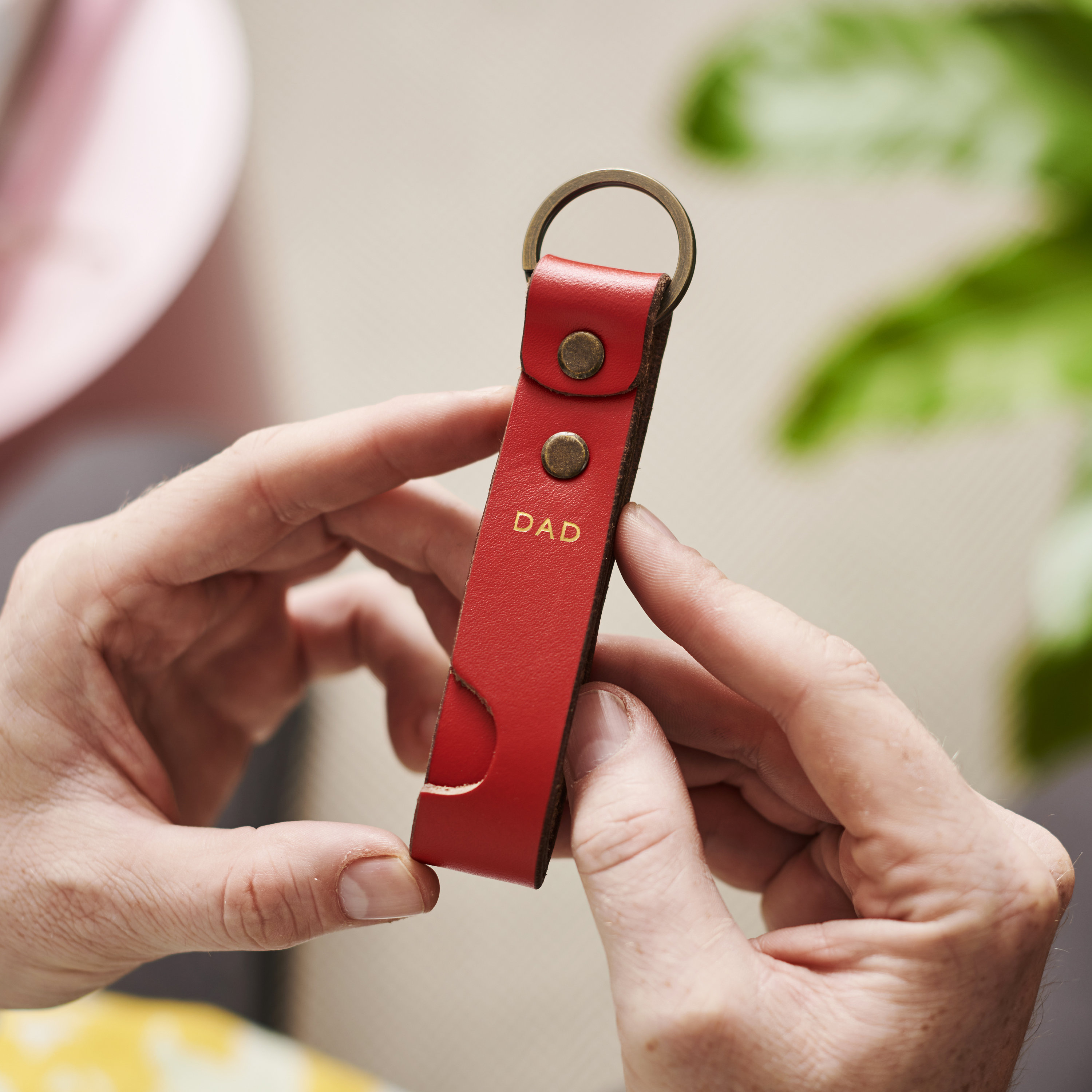 Personalised Leather Phone Stand Key Ring - Etsy UK