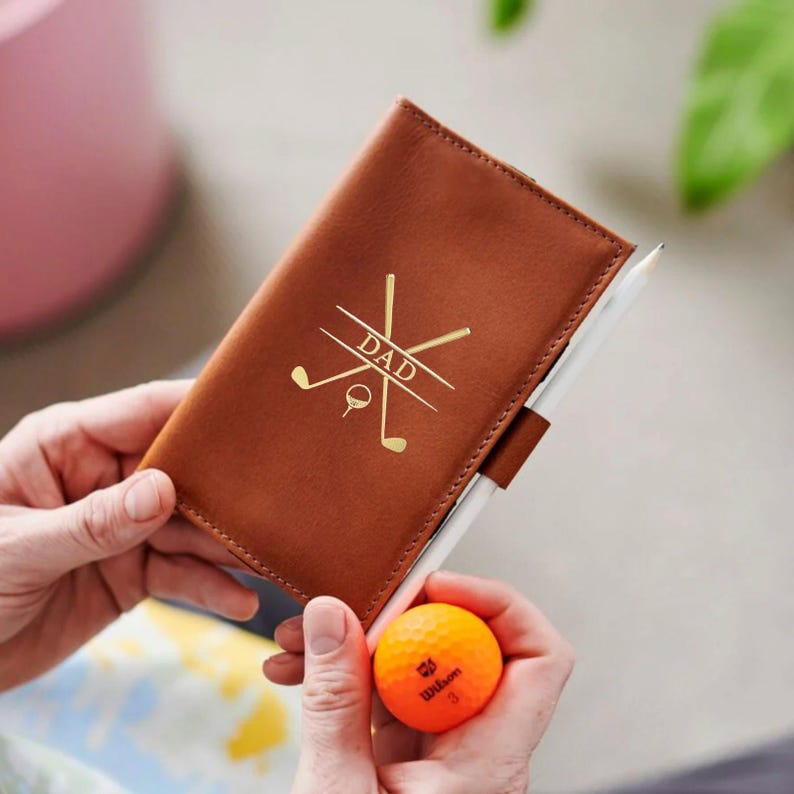 Personalised Leather Golf Score Card Holder With Stamp - Personalised ...